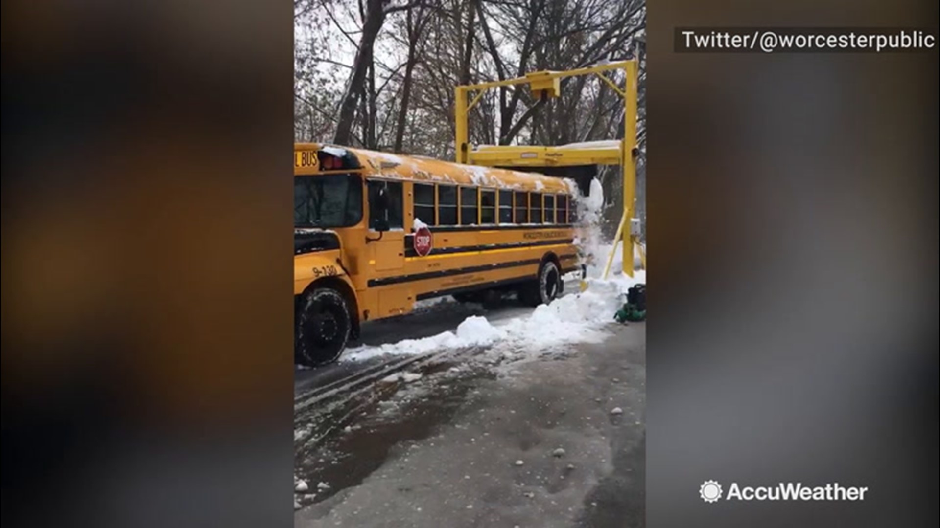 School bus cleared of snow in unusual manner | newscentermaine.com