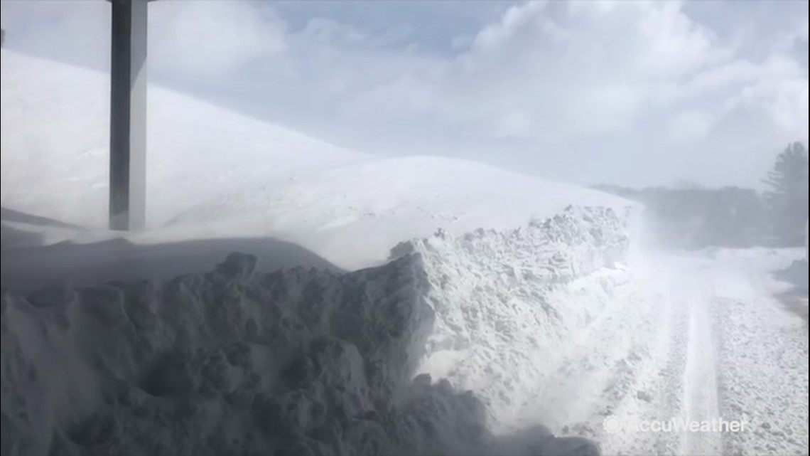 Giant snow drifts form on closed Interstate-80 | newscentermaine.com