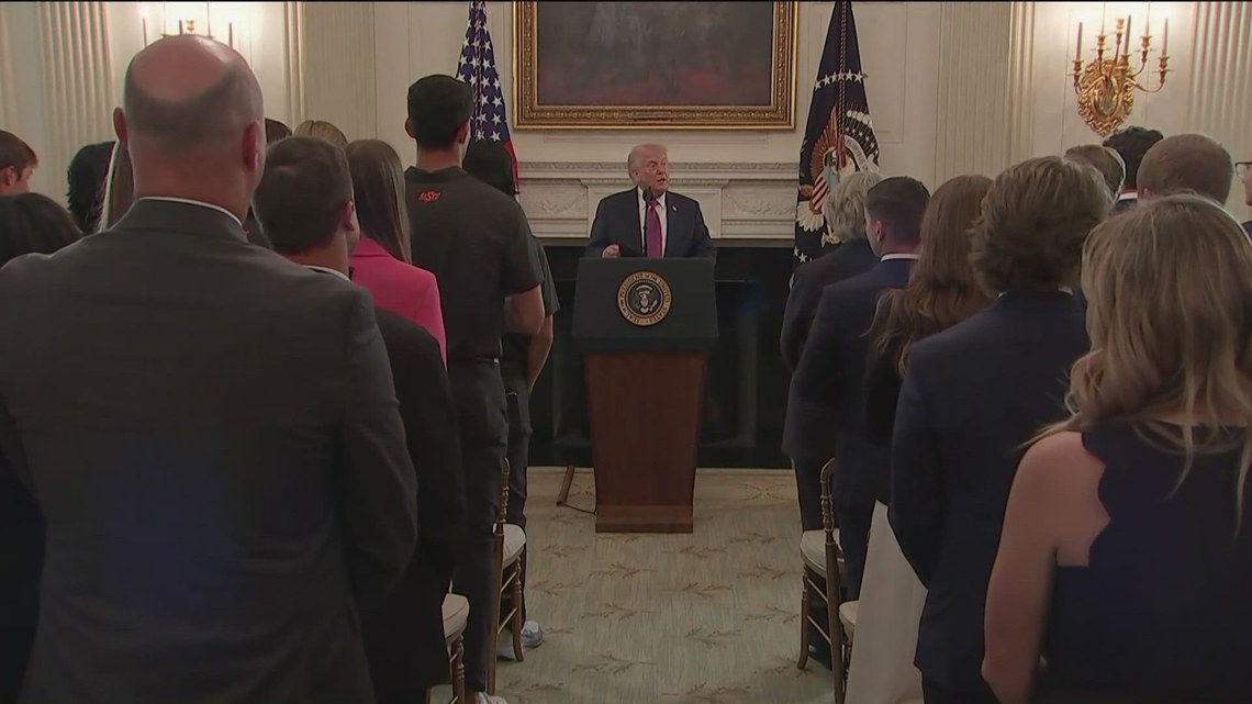 President Trump addresses NCAA National Champions | Full Speech ...