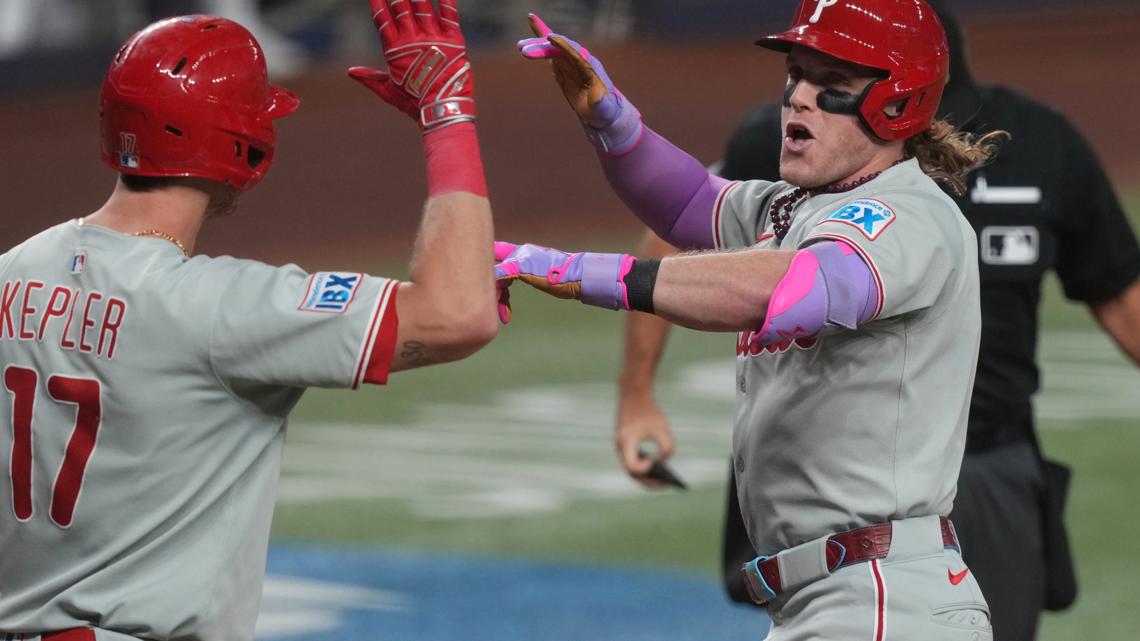 Young Phillies fan meets Bader after home run ball dispute ...