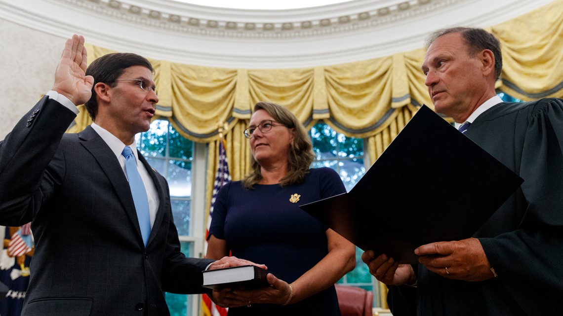 Mark Esper sworn in as defense secretary to succeed Mattis ...
