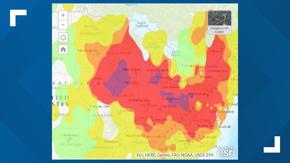 Air quality map: Millions face 'unhealthy' air, check your area ...