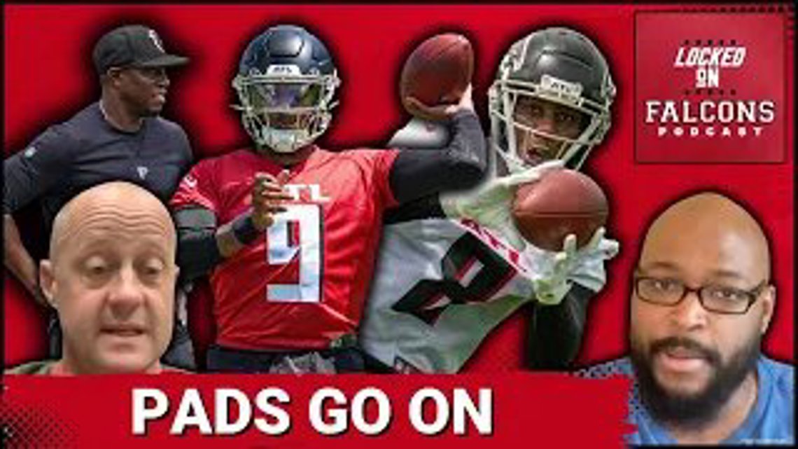 Who won the trench battle in the Atlanta Falcons' first padded practice ...