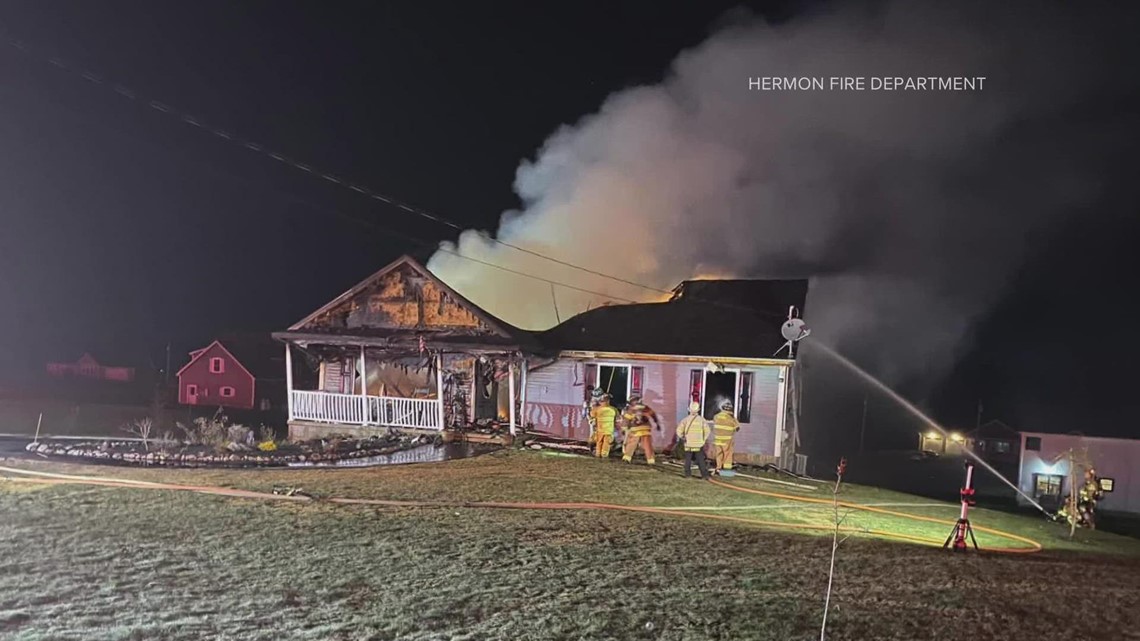 Crews respond to house fire that caused propane tank explosion in ...