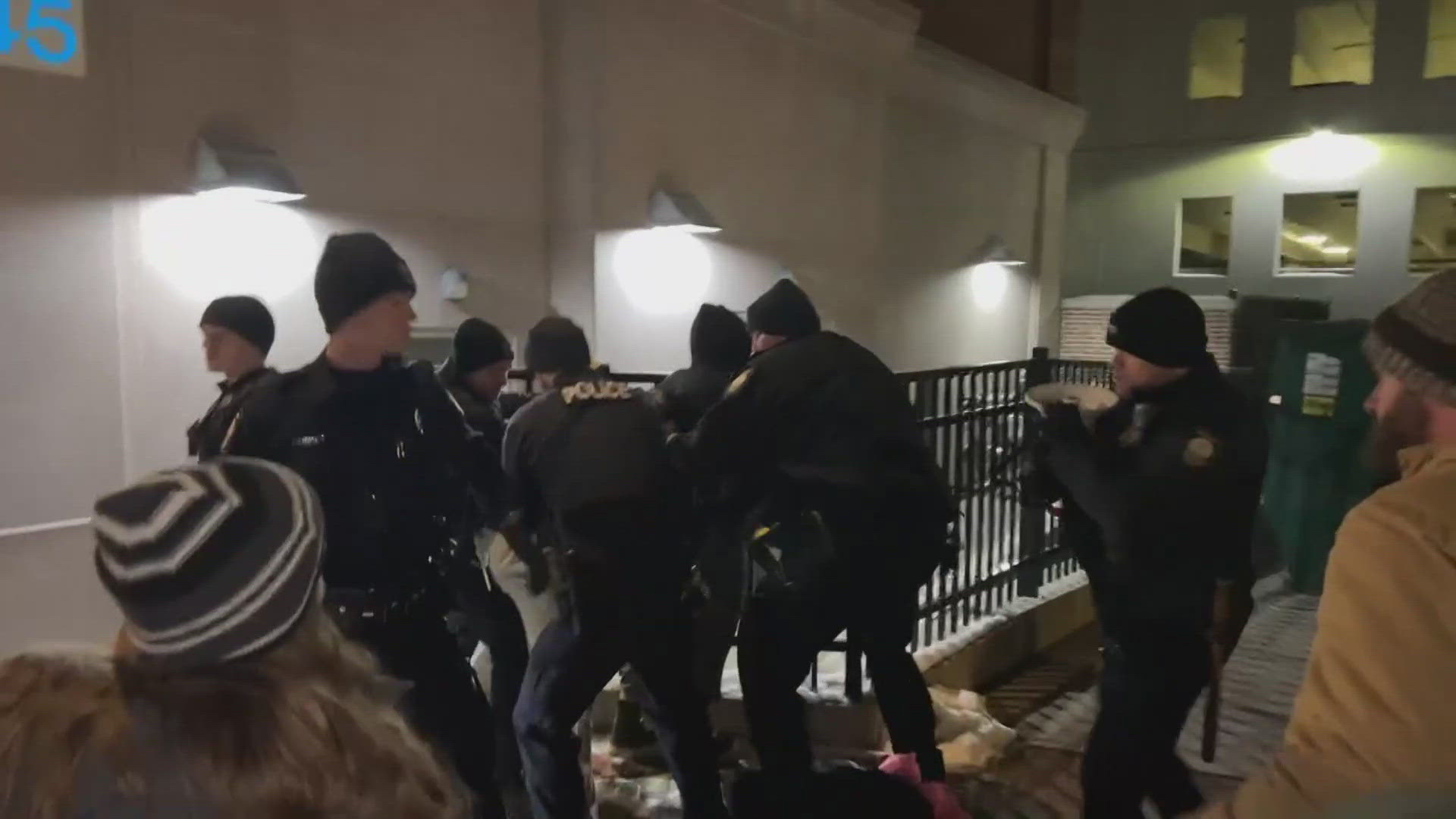 Protesters rally outside Portland hotel over ICE presence concerns ...
