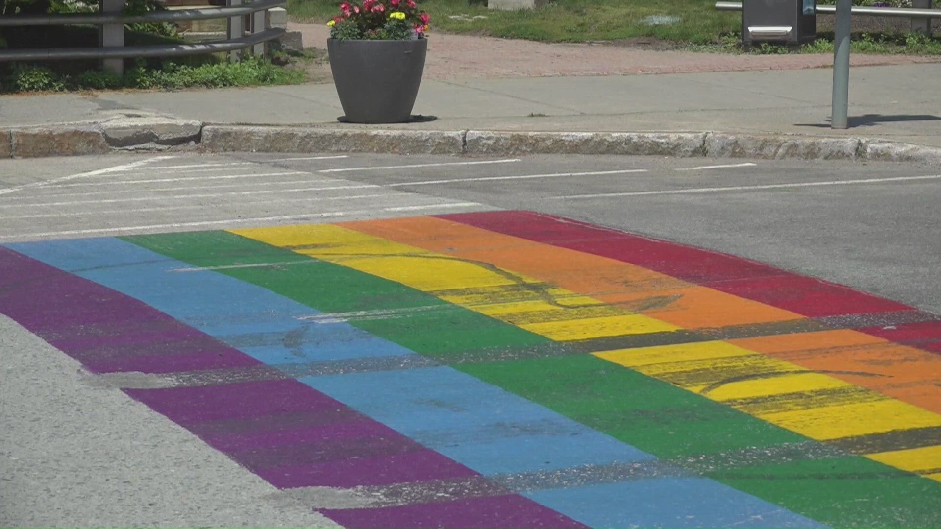 Downtown Bangor Pride month crosswalk vandalized for a second time ...