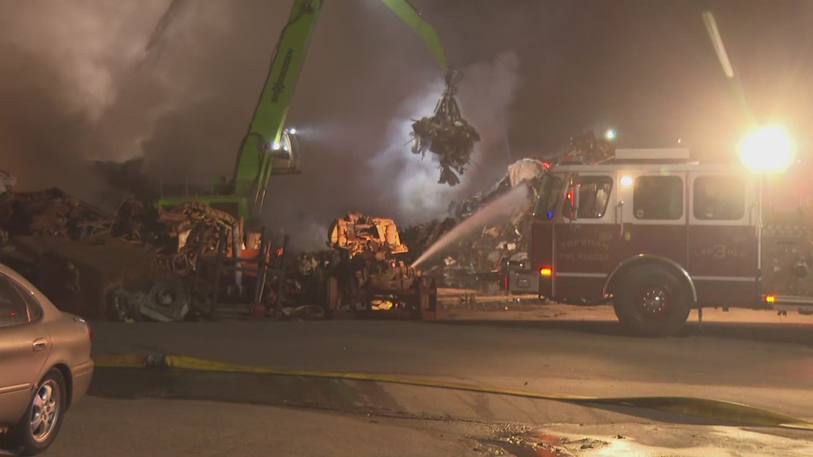 Multiple towns respond to fire at Grimmel Industries in Topsham ...