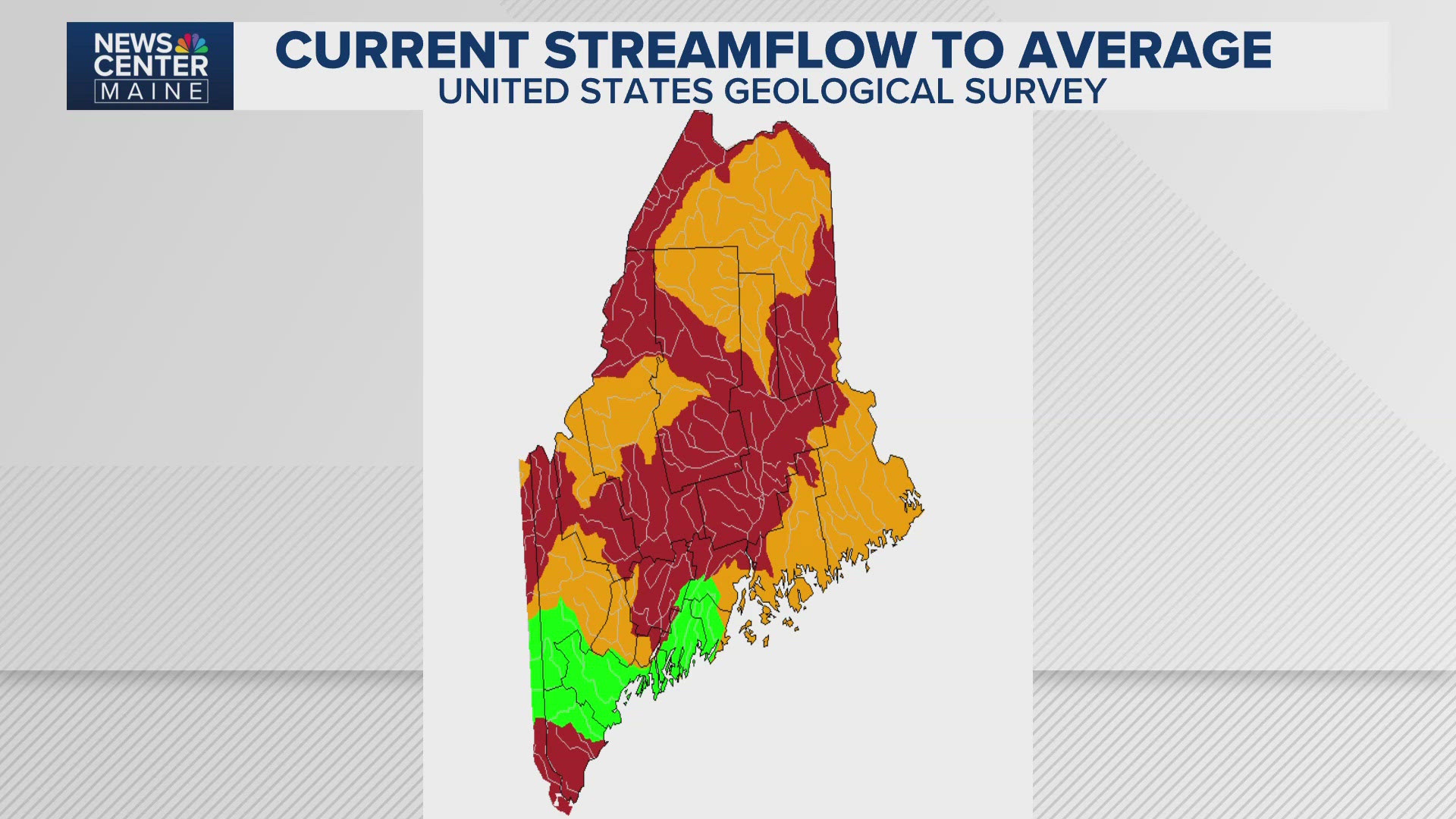 US Geological Survey shows Maine's current streamflow far below average ...