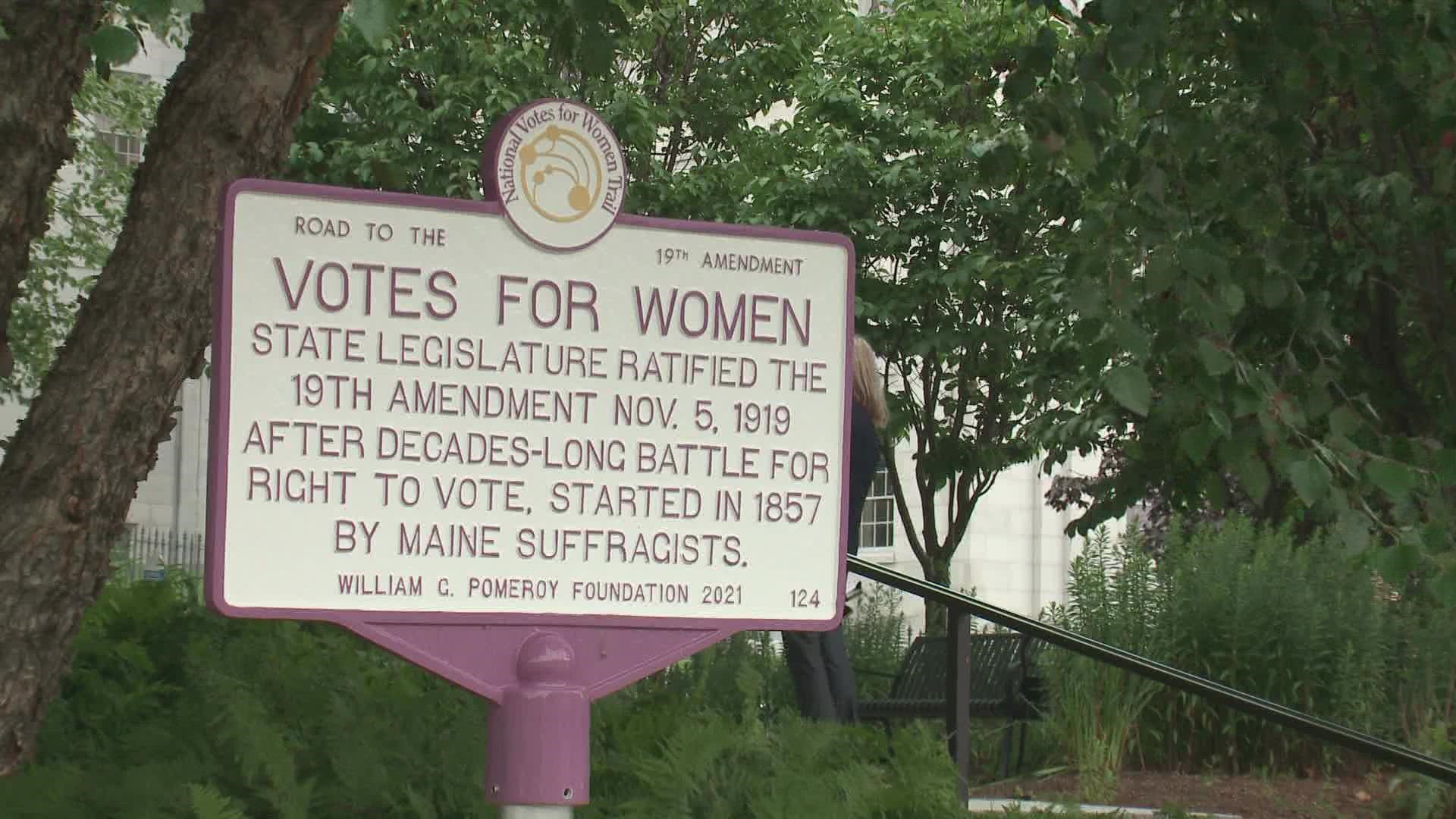 Historic marker for women's suffrage unveiled in Augusta ...