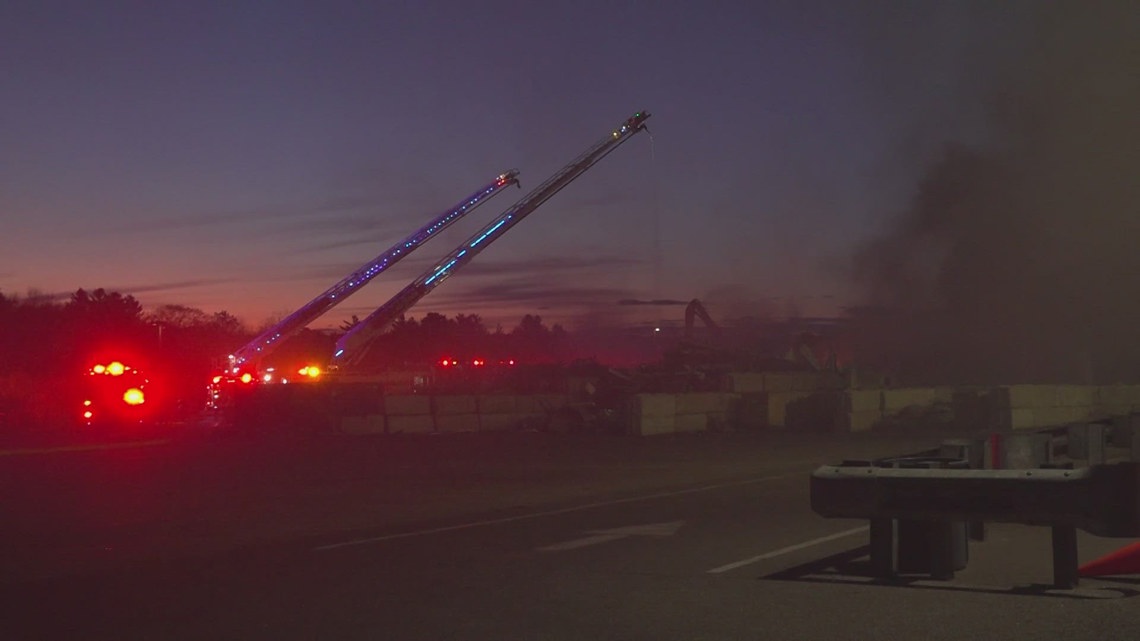 Fire crews respond to blaze at Portland recycling center ...
