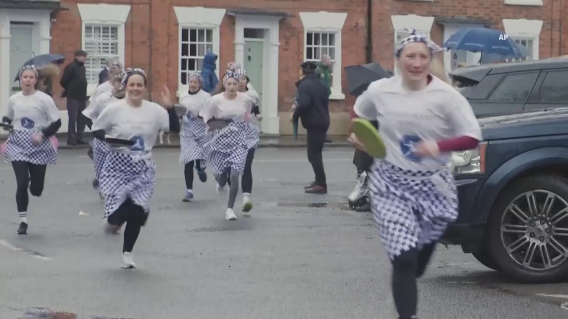 Annual pancake flipping race in England | newscentermaine.com