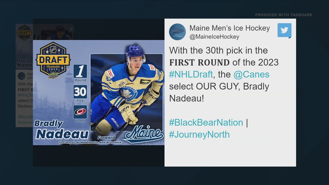 UMaine's Bradly Nadeau selected by Carolina Hurricanes in NHL draft ...