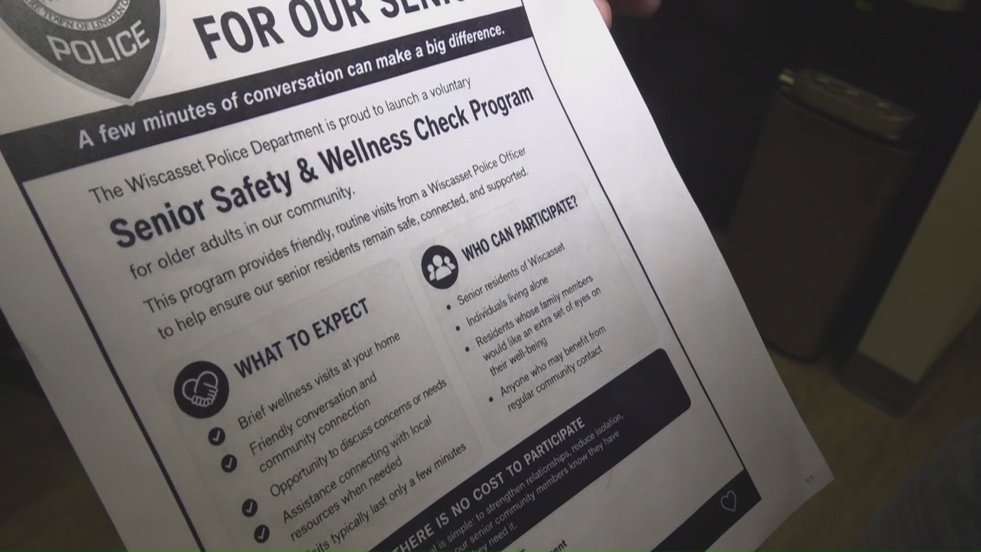 Wiscasset PD launches a 'Senior Safety and Wellness Check' program ...