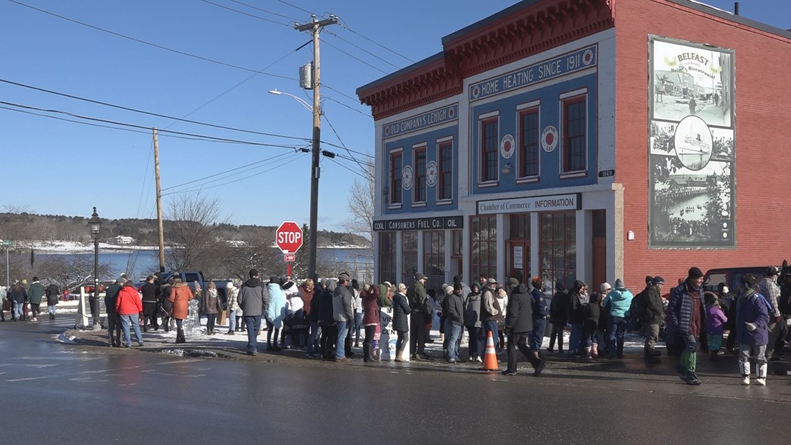 It was a chilly and fitting day for the Belfast Ice Festival Saturday ...