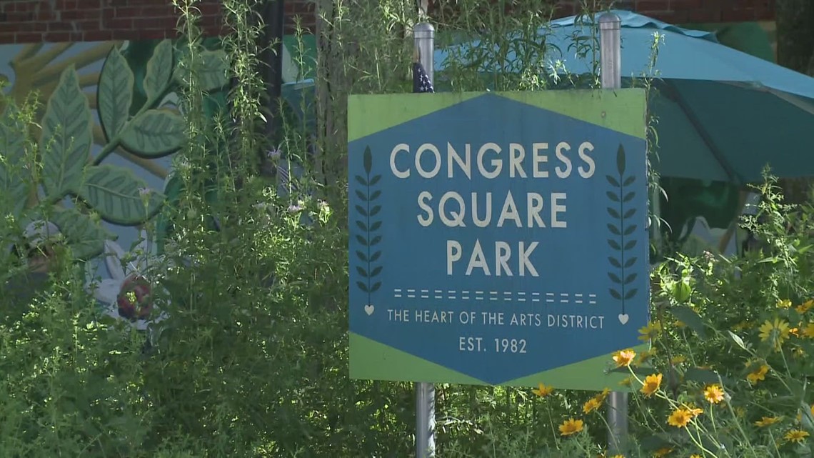 Community helps rebuild after vandalism at Congress Square Park in ...