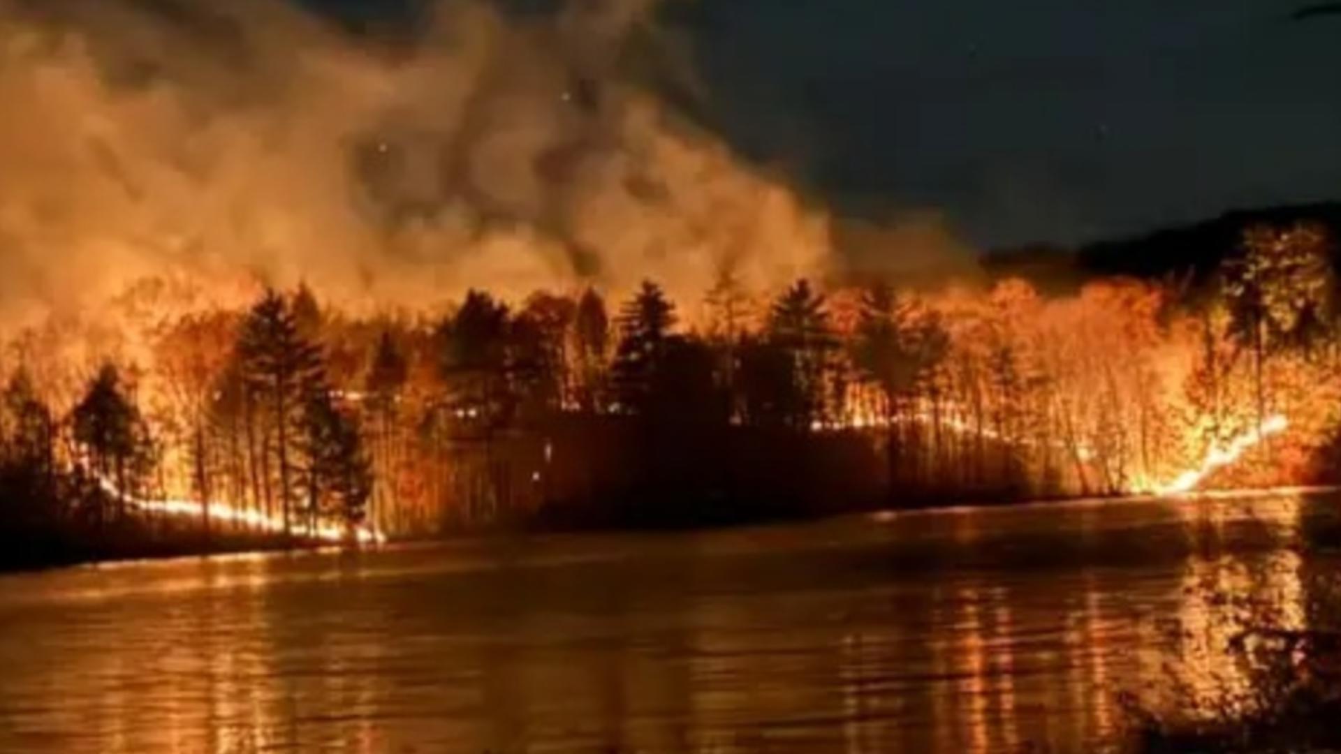 Forest fire burns near South Pond in Buckfield, Maine | newscentermaine.com