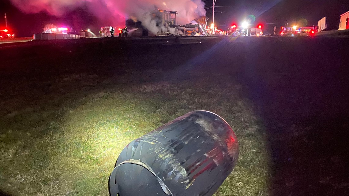 Crews respond to house fire, propane tank explosion in Hermon ...