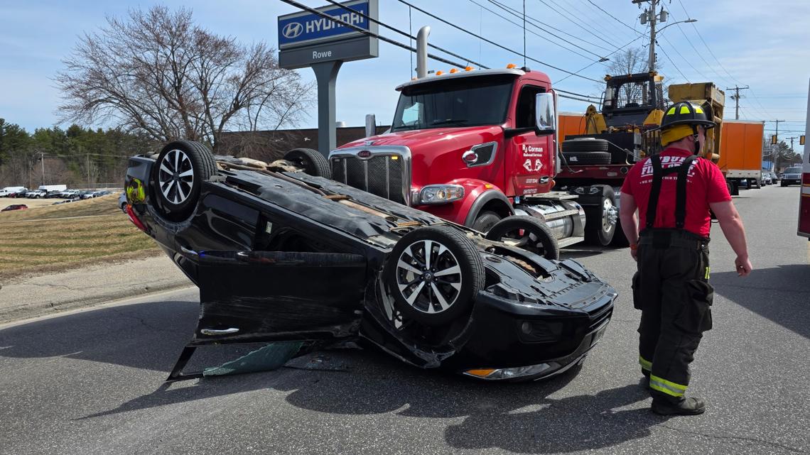 Part of Center Street in Auburn, Maine closes due to rollover crash ...