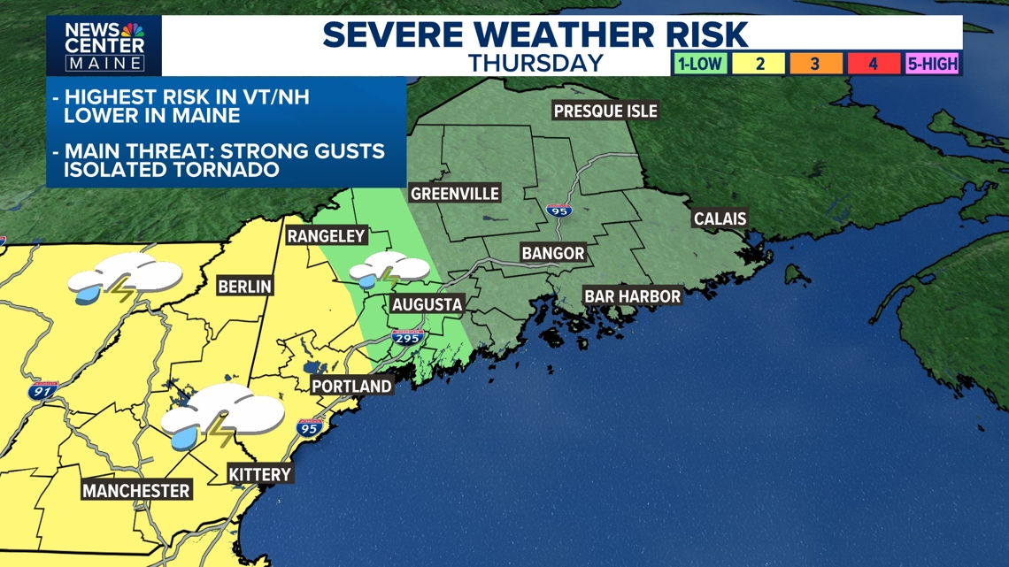 Showers and thunder with a risk of severe storms later Thursday ...