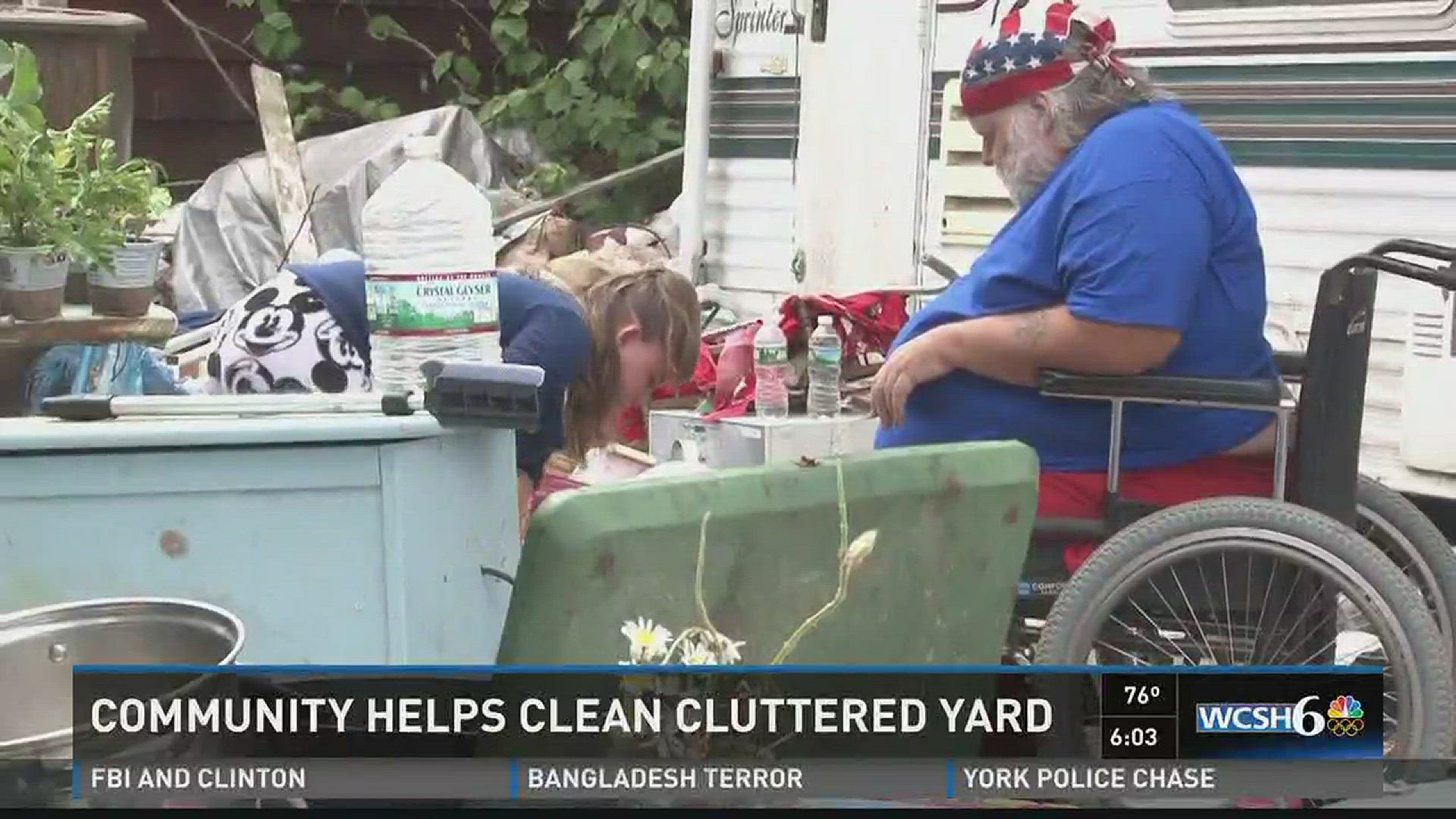 Community helps clear cluttered yard | newscentermaine.com