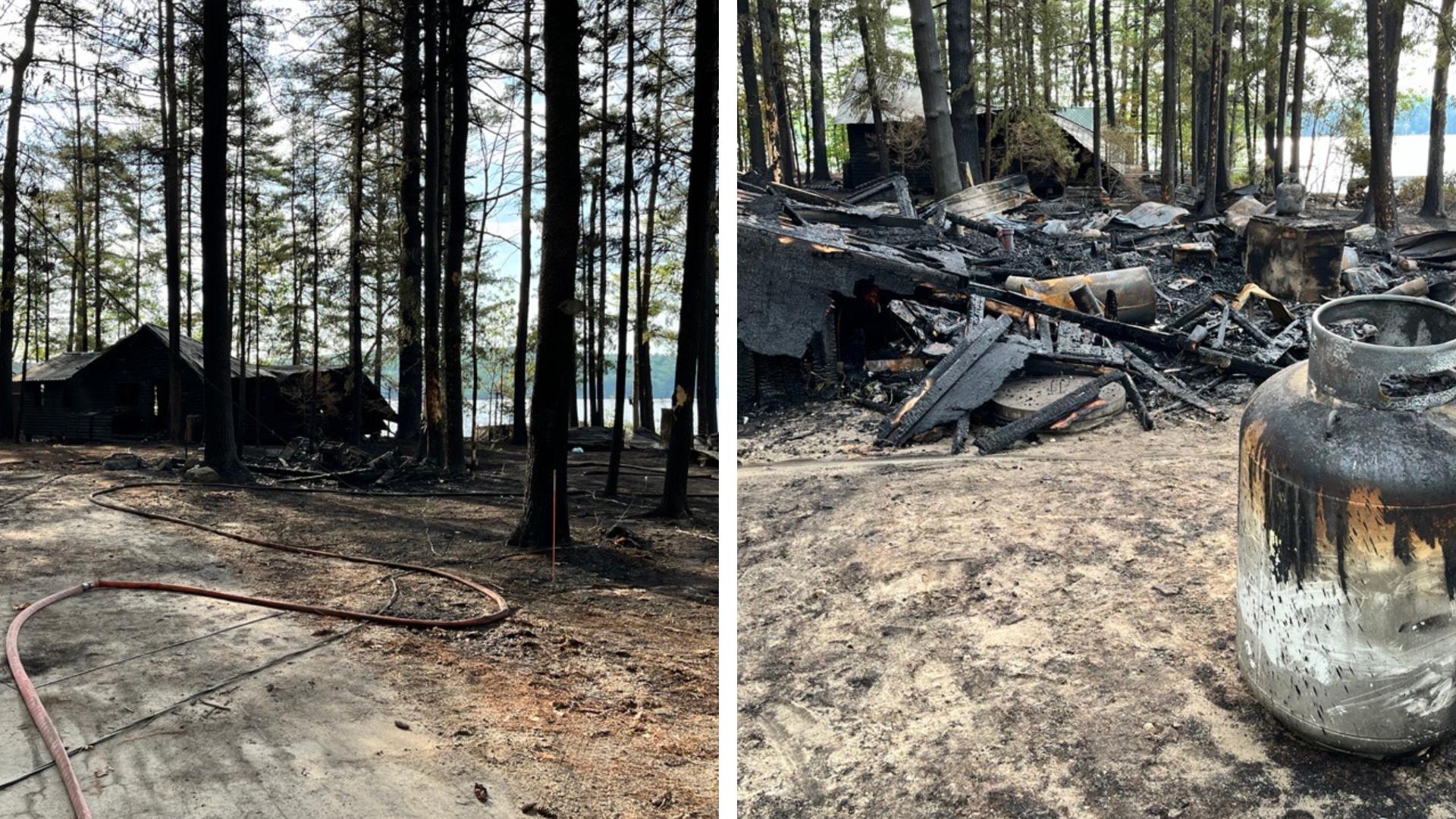 Little Sebago Lake shore fire damages homes, property in Gray ...