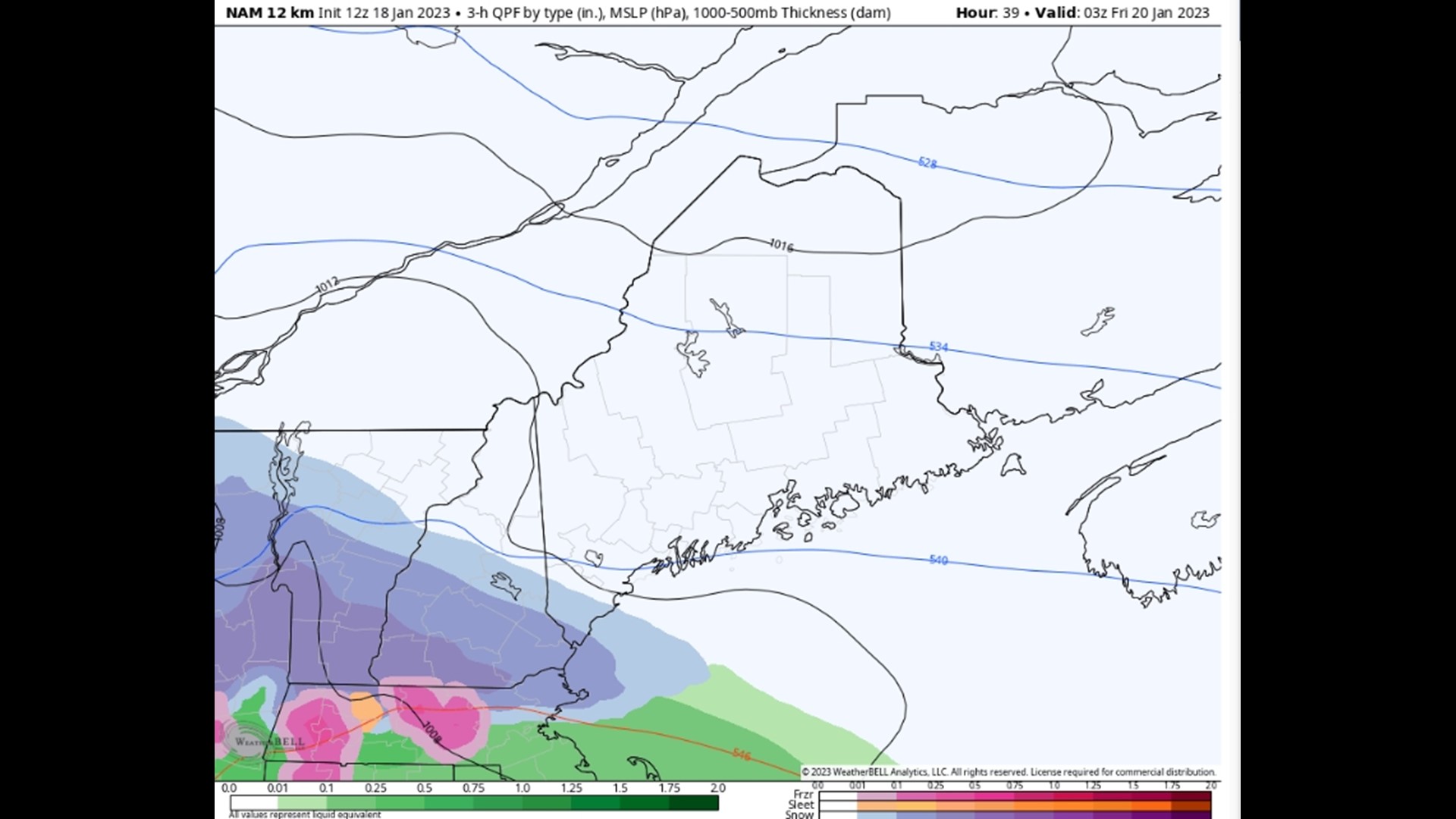 Maine weather forecast: Expected snow totals for January 19, 20 ...