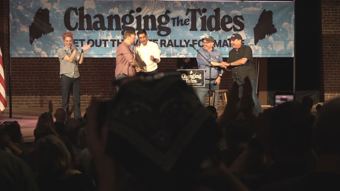 Graham Platner, Troy Jackson, and Matt Dunlap rally in Bar Harbor ahead ...