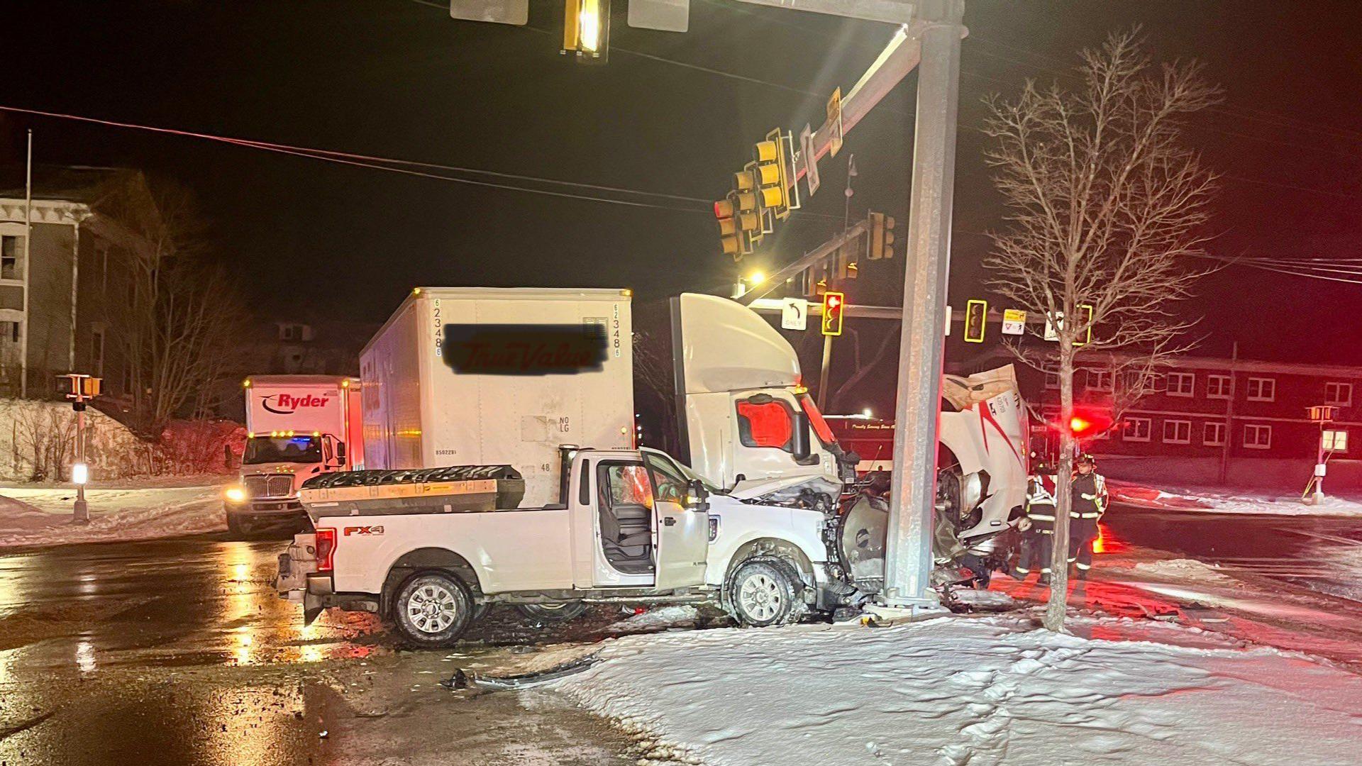 Emergency officials respond to Bangor, Maine crash at State Street and Broadway ...