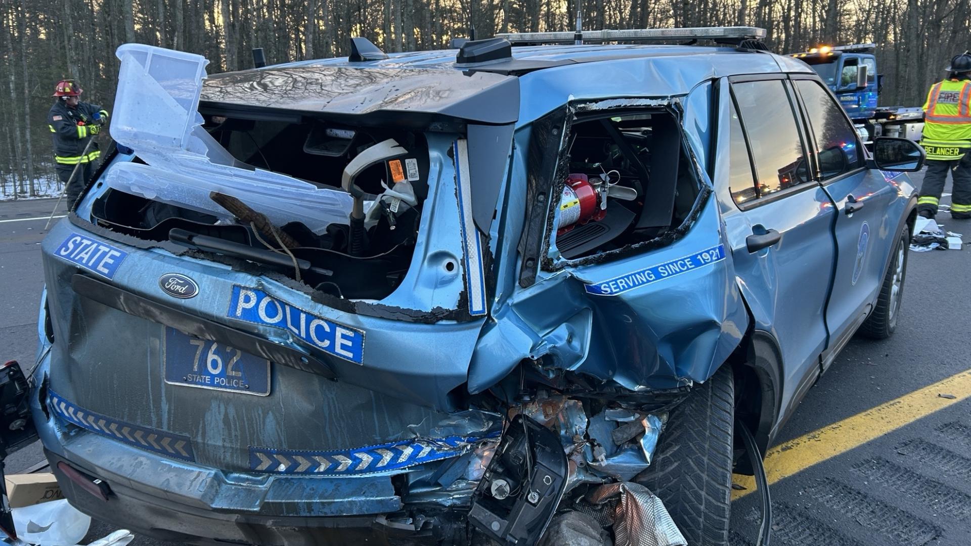 State trooper, driver taken to hospital after cruiser struck on Maine ...
