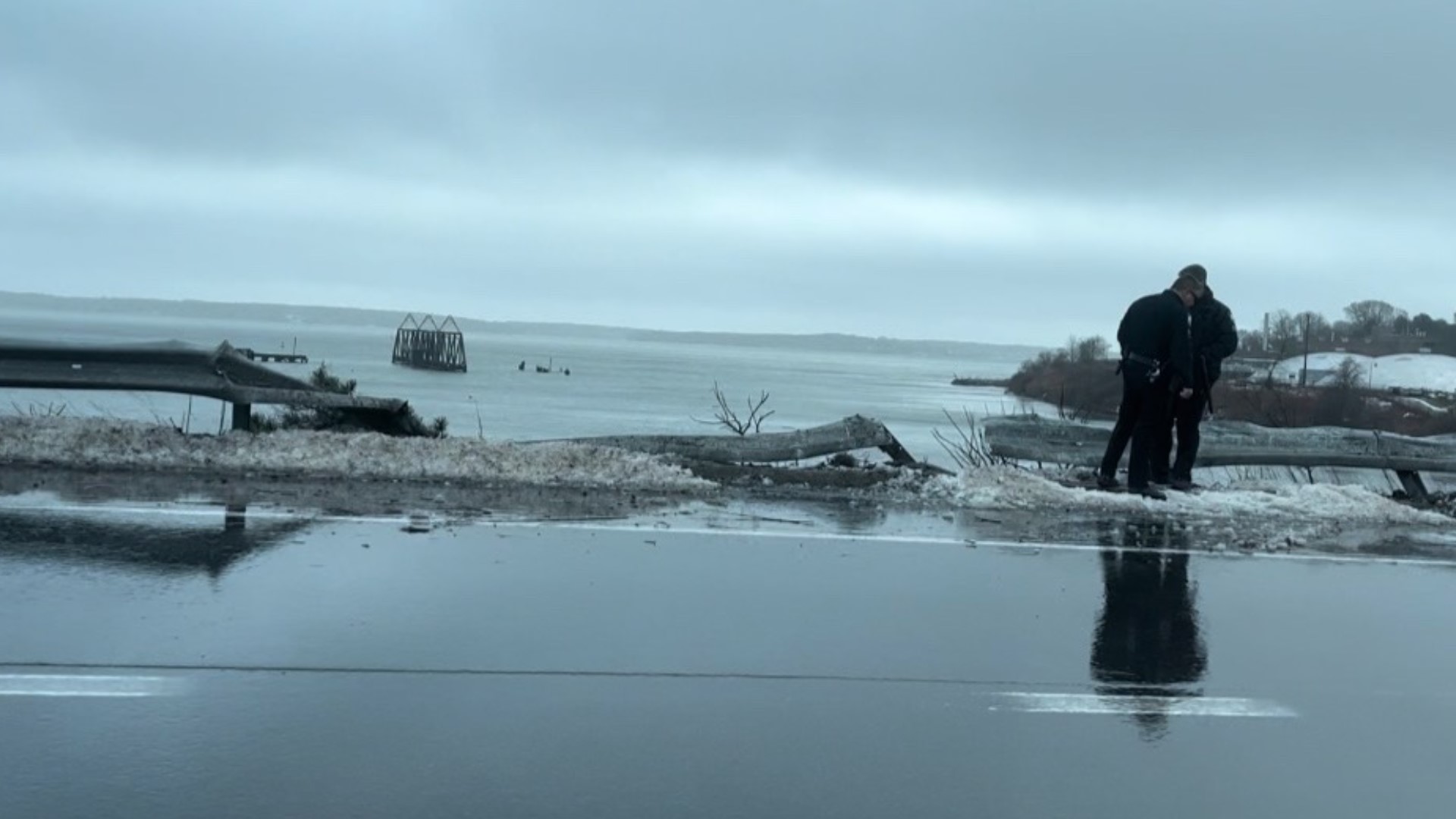 Truck goes off Tukey's Bridge in Portland, Maine | newscentermaine.com