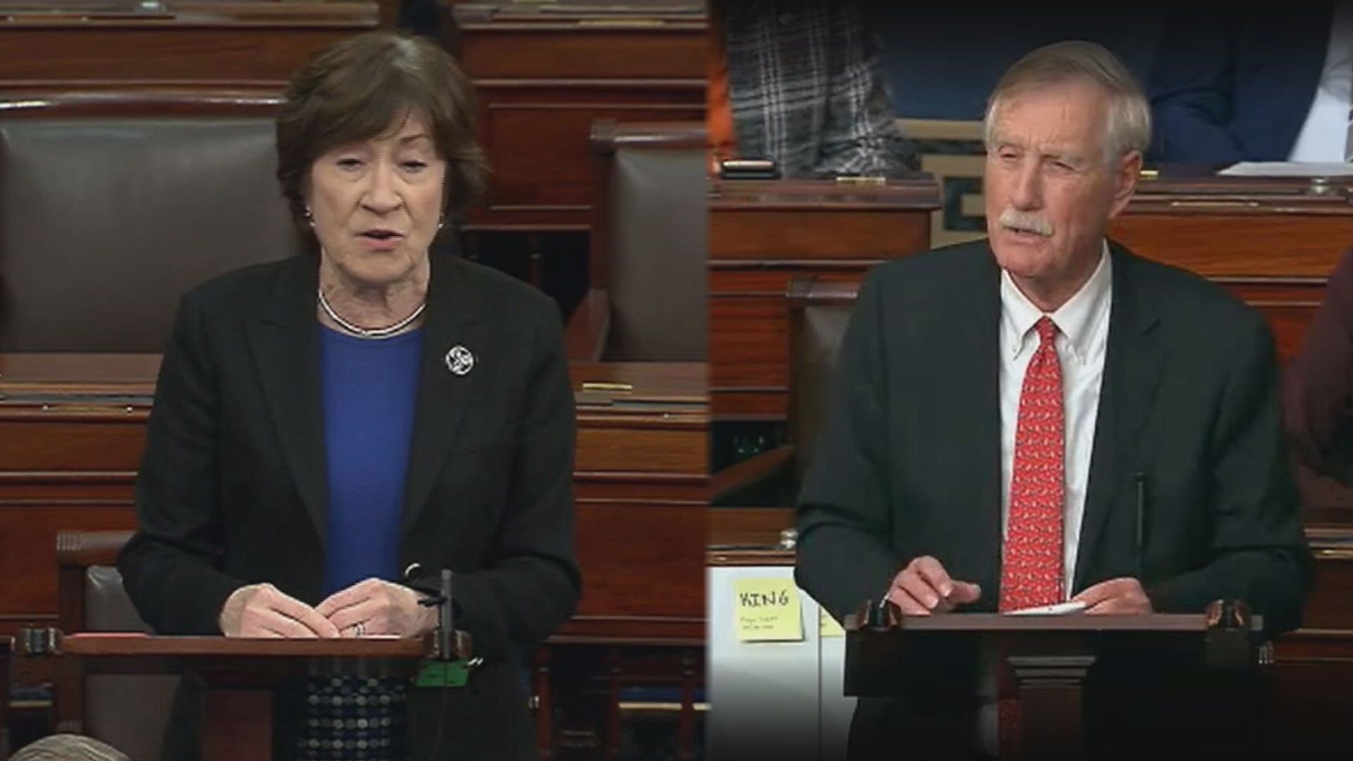 King, Collins take to Senate floor in impassioned battle over voting ...