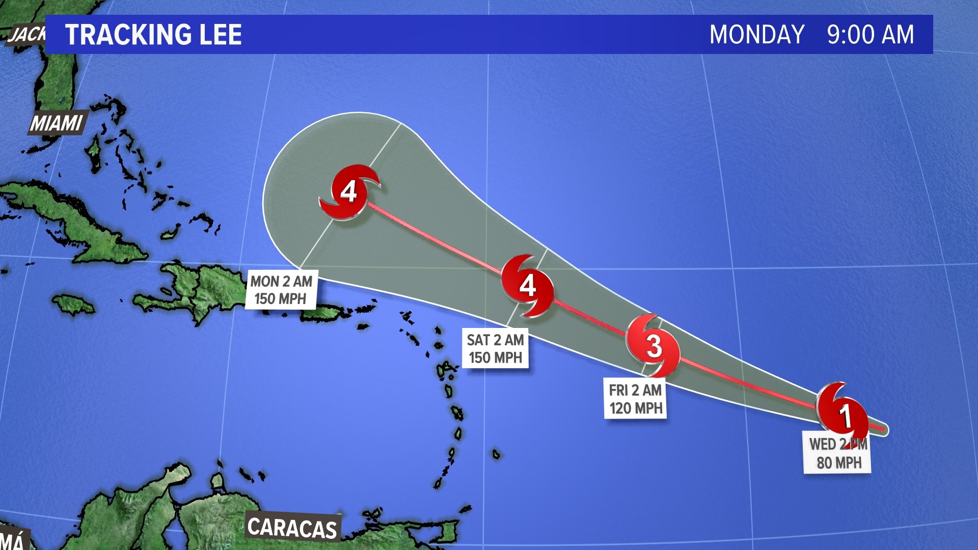 Tropical Storm Lee path could see it threaten East Coast ...