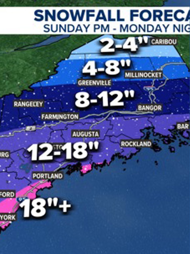 Significant snowstorm set to arrive in Maine Sunday afternoon ...