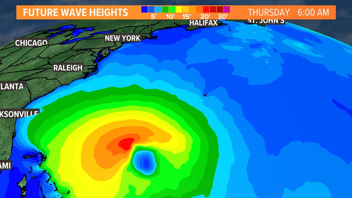 Wave heights along Maine coast to increase from Hurricane Fiona ...