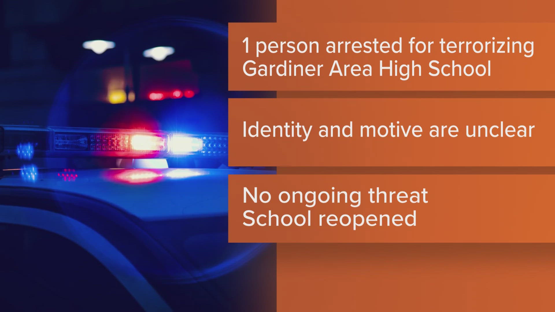 Person arrested in connection to Gardiner Area High School threat ...