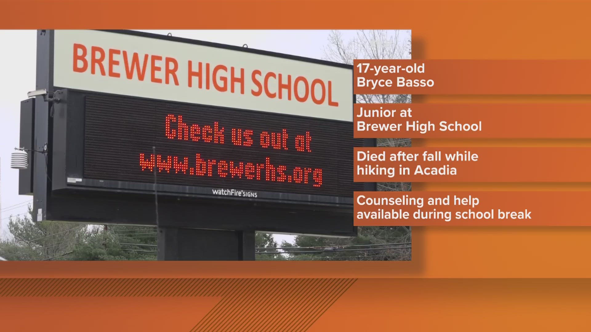 Brewer schools offer support after student death at Acadia National ...