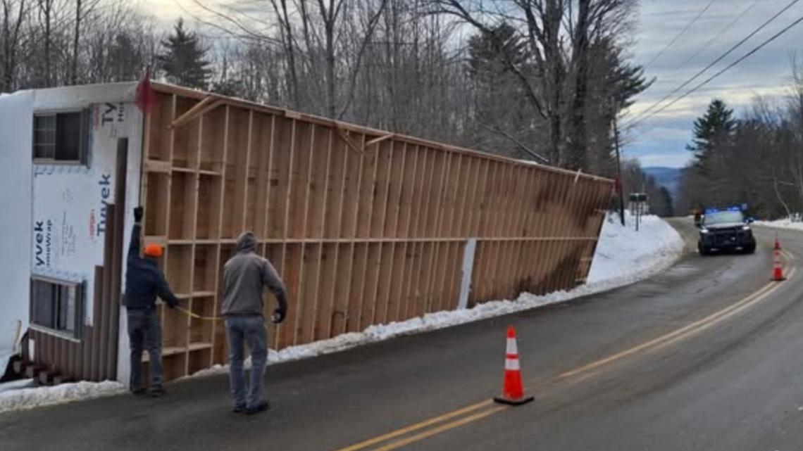 Main Street in Sumner, Maine down to 1 lane after home falls off ...