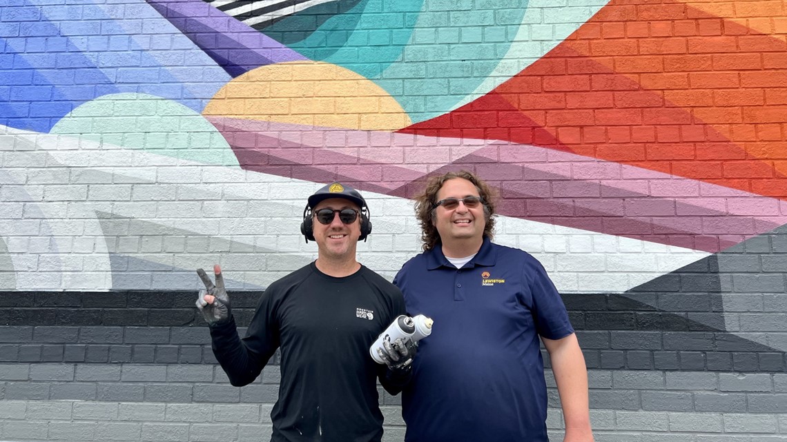 Lewiston debuts bright new mural by Nathan Brown | newscentermaine.com Lewiston debuts bright new mural by Nathan Brown | newscentermaine.com
