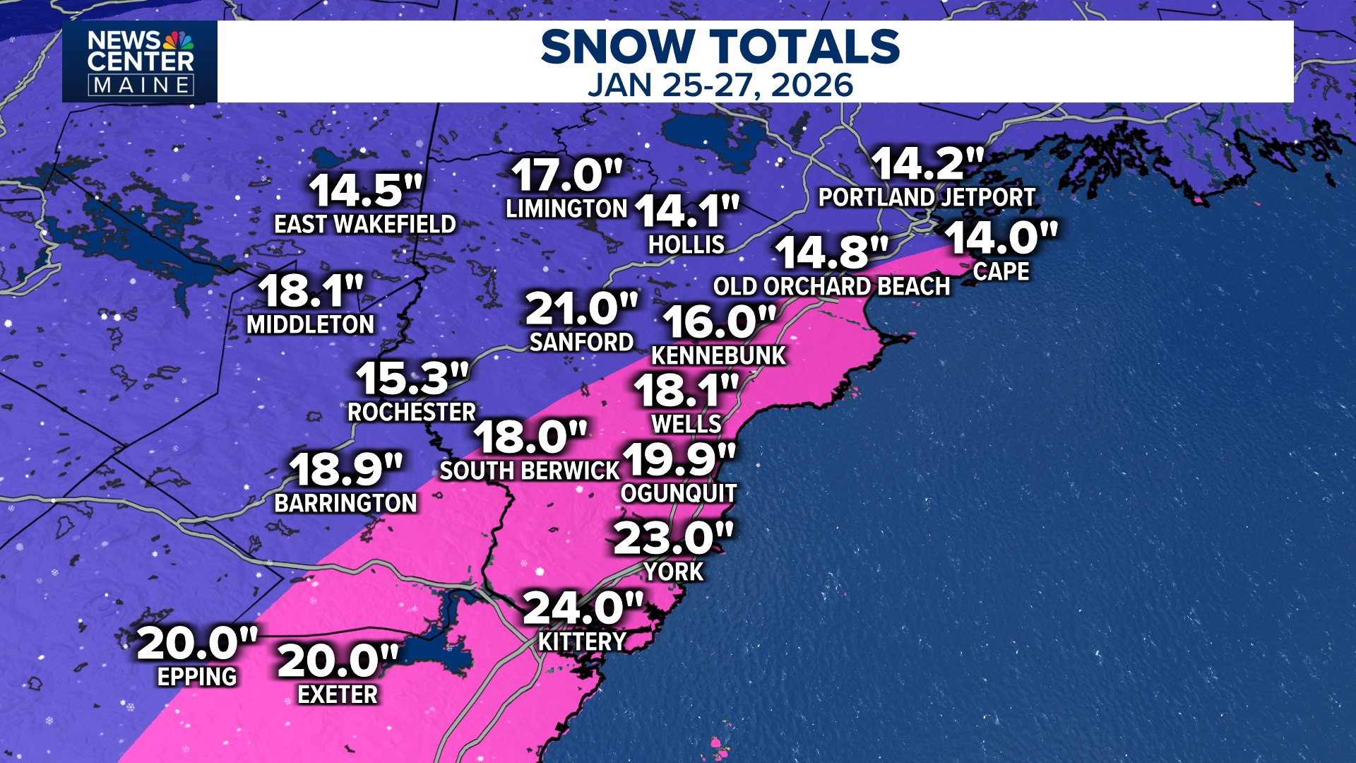 Winter storm brings well over a foot of snow to most of Maine ...