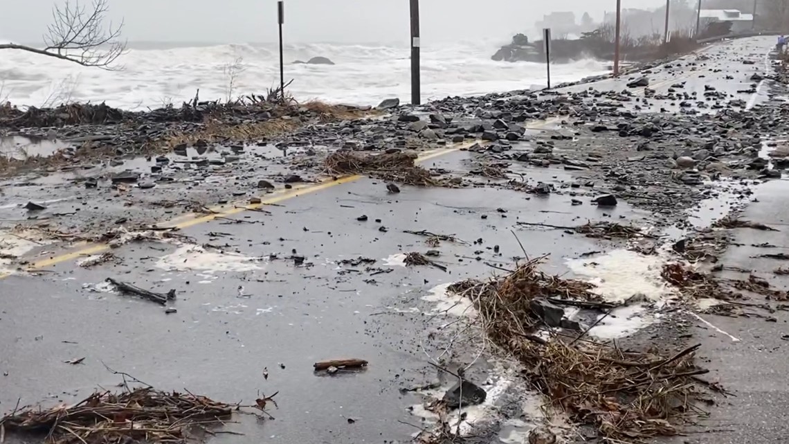 Shore Road in Cape Elizabeth sees damage, flooding during storm ...