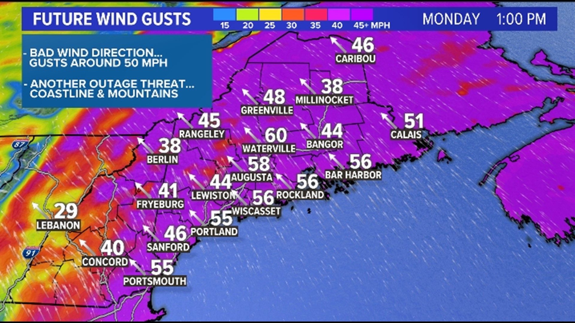 Storm to bring high winds, heavy rain to Maine on Monday ...