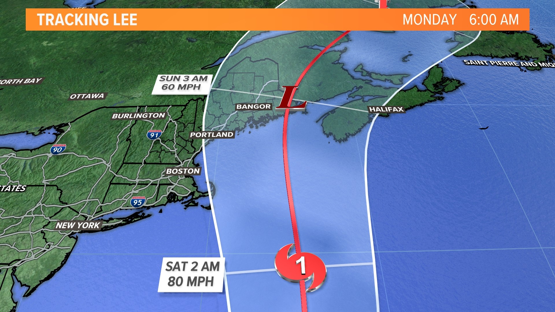 Hurricane Lee: Path tracker as it nears New England | newscentermaine.com
