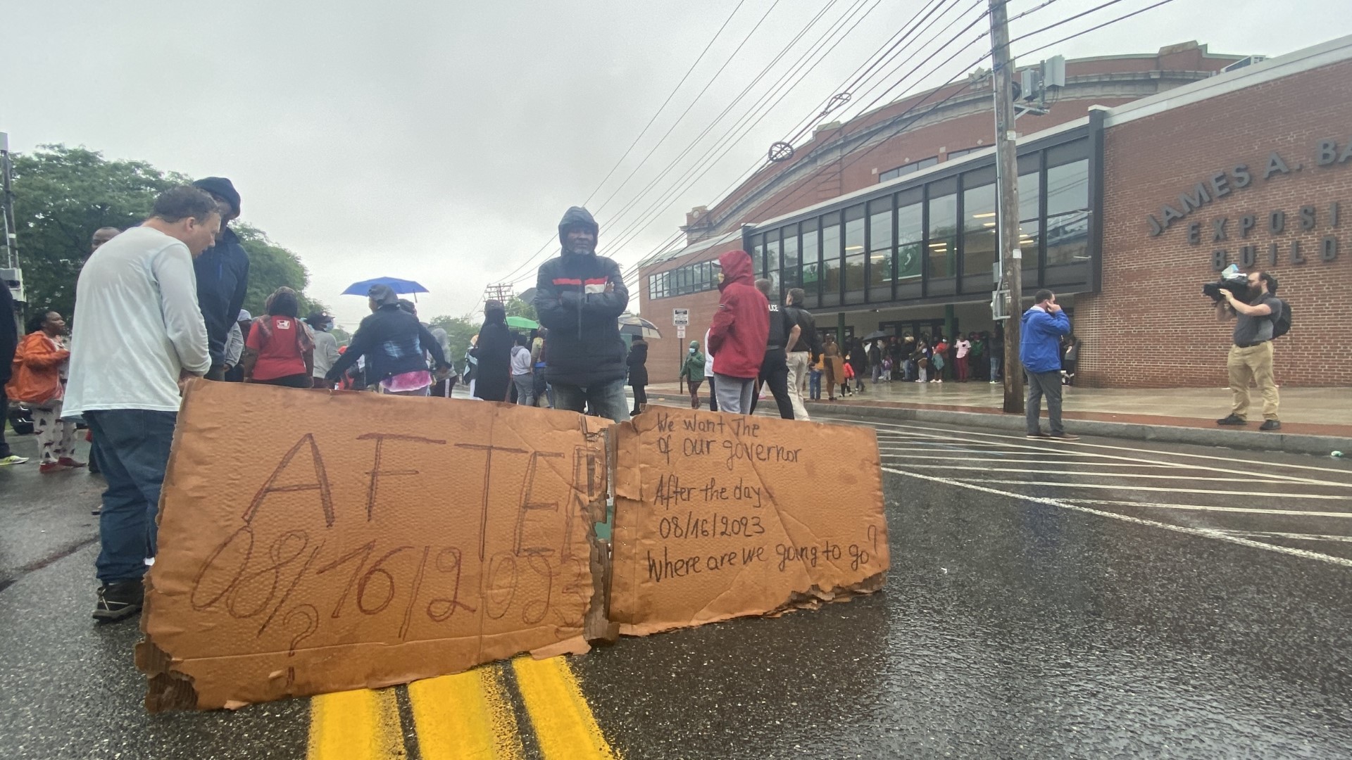 Portland Expo: Asylum seekers protest living conditions ...