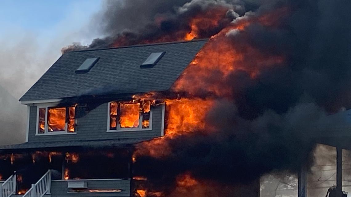 Wells beach house in flames | newscentermaine.com
