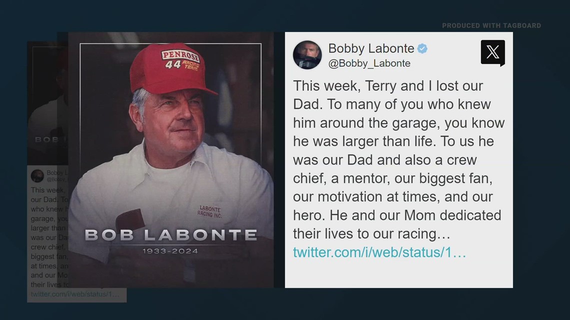 Bob Labonte, father of NASCAR greats Terry and Bobby Labonte, has died ...