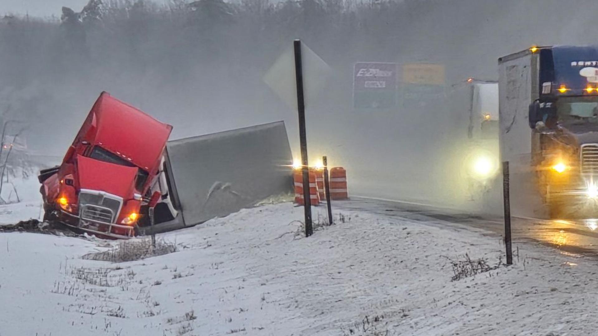 Tractor-trailer hauling oranges crashes on Maine Turnpike in New ...