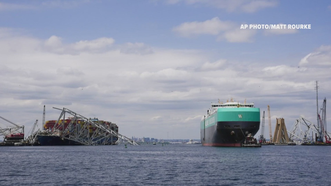First cargo ship passes through Baltimore channel since collapse ...