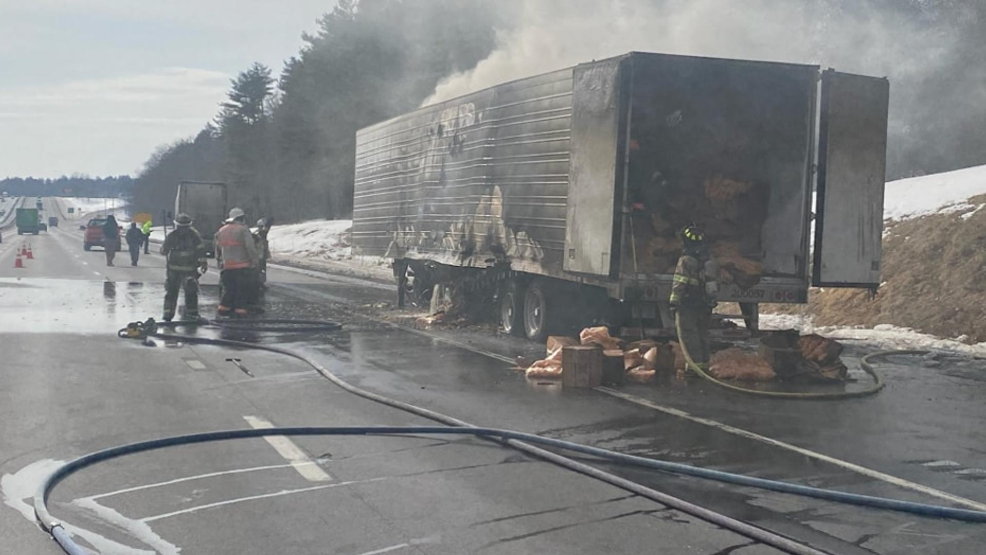 Tractor trailer fire on I-95 in Kittery causes 'significant backups ...