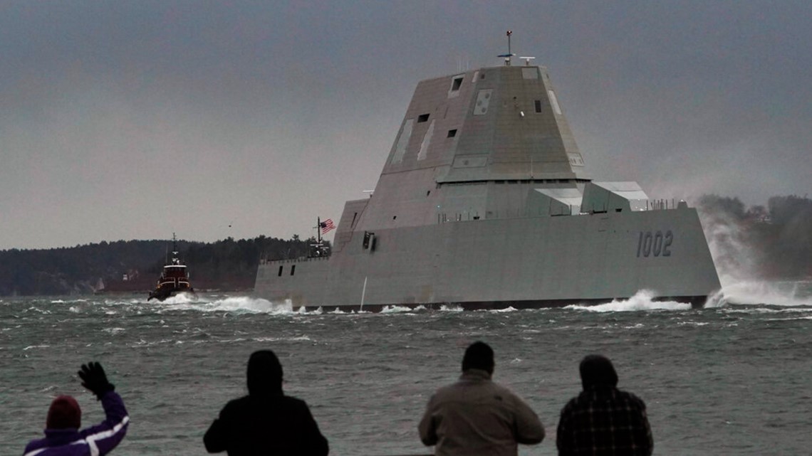Last of new class of Navy warships departs the BIW shipyard ...