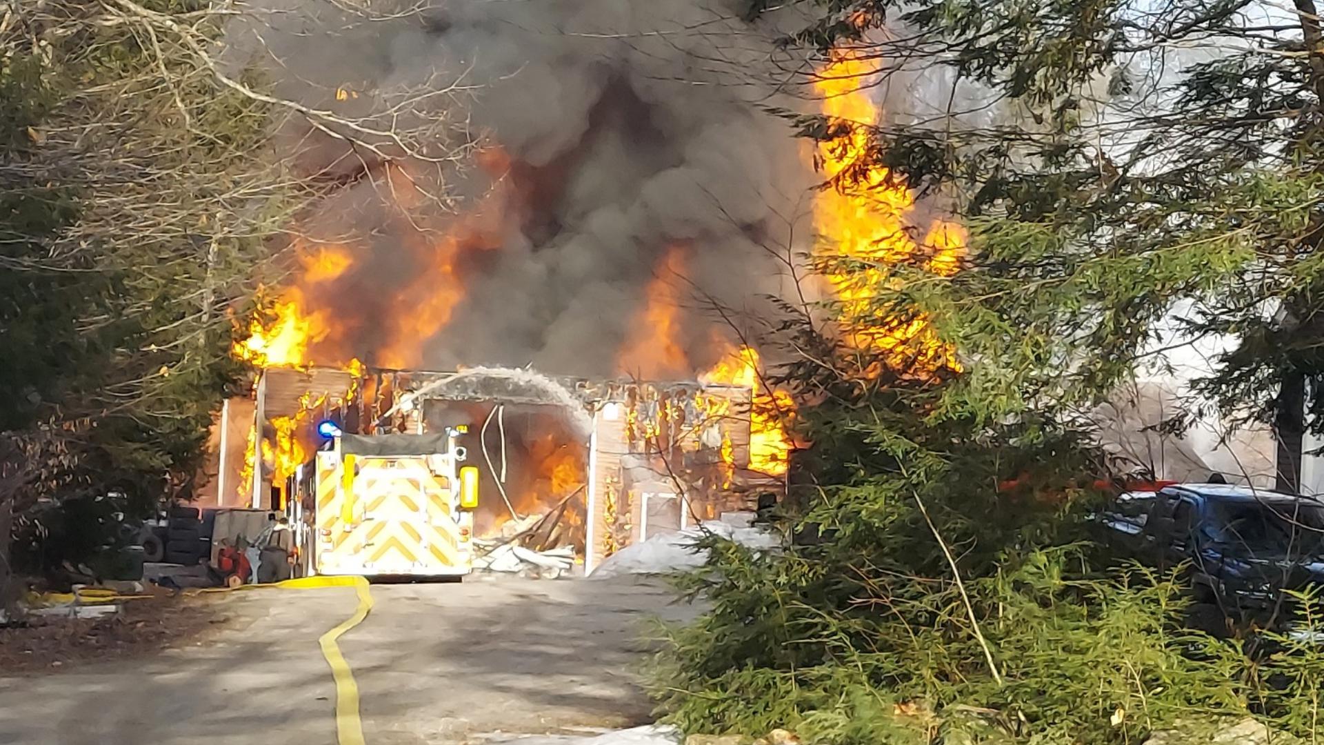 Fire destroys in-law apartment, garages in Sebago | newscentermaine.com